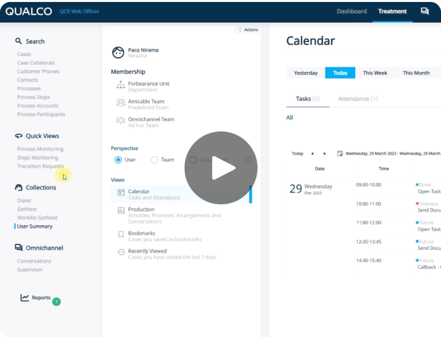 DEMO VIDEO QCR: GET AN OVERVIEW OF YOUR TEAM’S TASKS